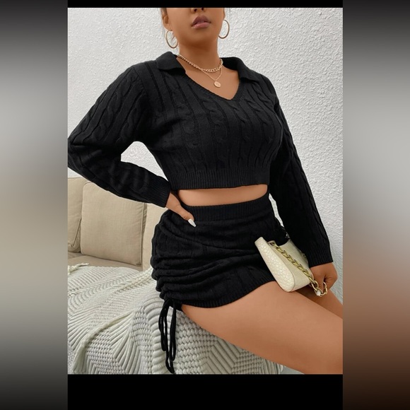 SHEIN | Skirts | Brand New Chunky Knit 2 Piece Sweater Set | Poshmark